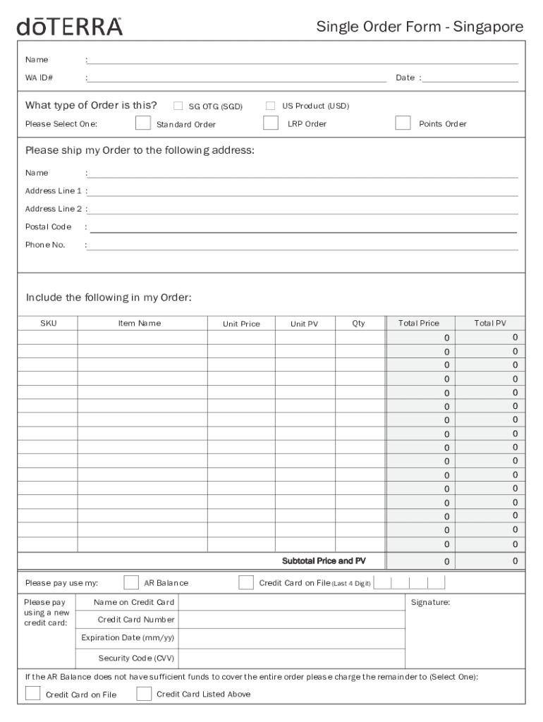 Fillable Online The Official Site of doTERRA Singapore Essential Oils ...