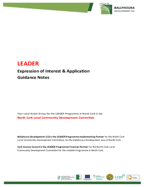 Fillable Online LEADER Programme: How to fill in an expression of ...
