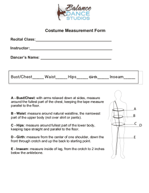 Fillable Online Costume Measurement Form BDS.docx Fax Email Print ...