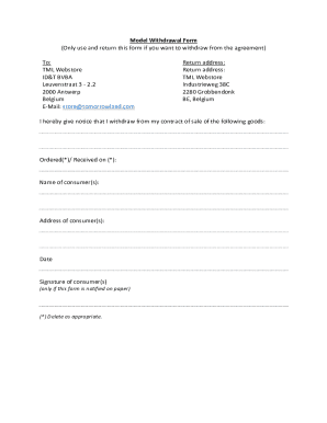 Fillable Online Model Withdrawal Form TML Store.docx Fax Email Print ...