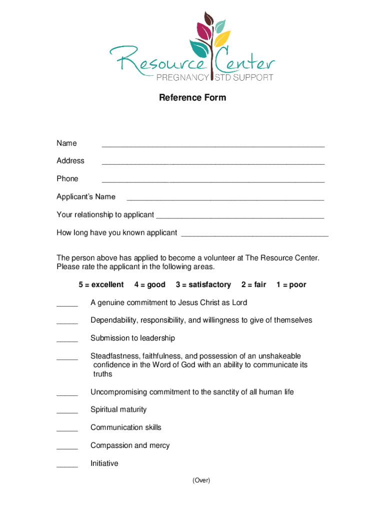 Fillable Online Blue Rill Day Camp - Staff Reference Form Fax Email ...