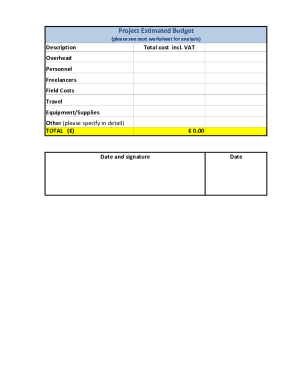 Fillable Online Free Project Planning Budget Worksheet Templates (for ...