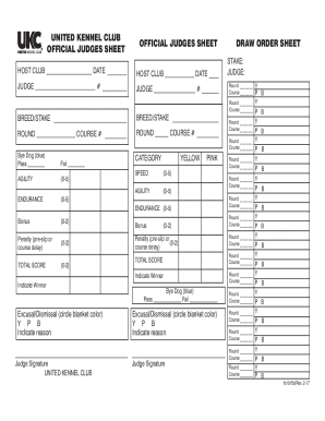 Fillable Online OFFICIAL JUDGES SHEET Fax Email Print - pdfFiller