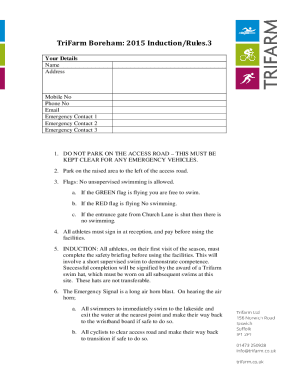 Fillable Online TriFarm Induction form Fax Email Print - pdfFiller
