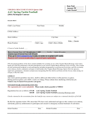 Fillable Online Youth Sports Leagues :: VBgov.com - City of Virginia ...