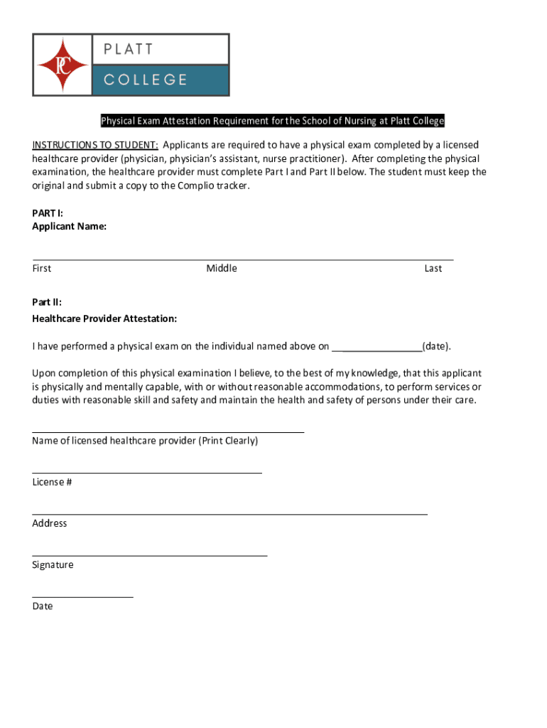 Fillable Online Applicant Name: Healthcare Provider Attestation Fax ...