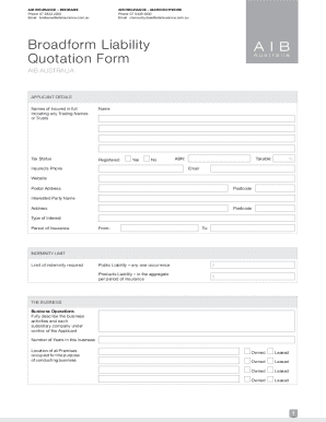 Fillable Online Motor Vehicle Quotation Form - AIB Insurance Fax Email ...