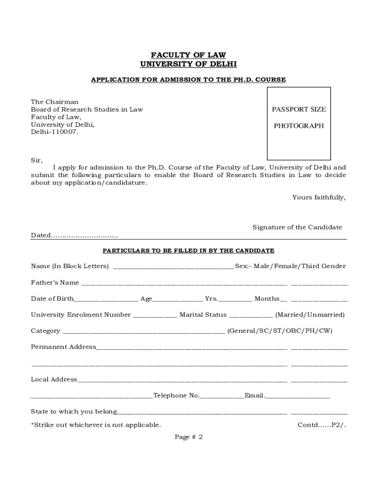 Fillable Online Ph.D. Application Form Fax Email Print - pdfFiller
