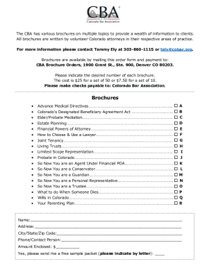 Fillable Online The CBA has various brochures on multiple topics to ...