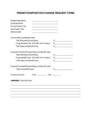 Fillable Online PROMOTION/POSITION CHANGE REQUEST FORM Fax Email Print ...