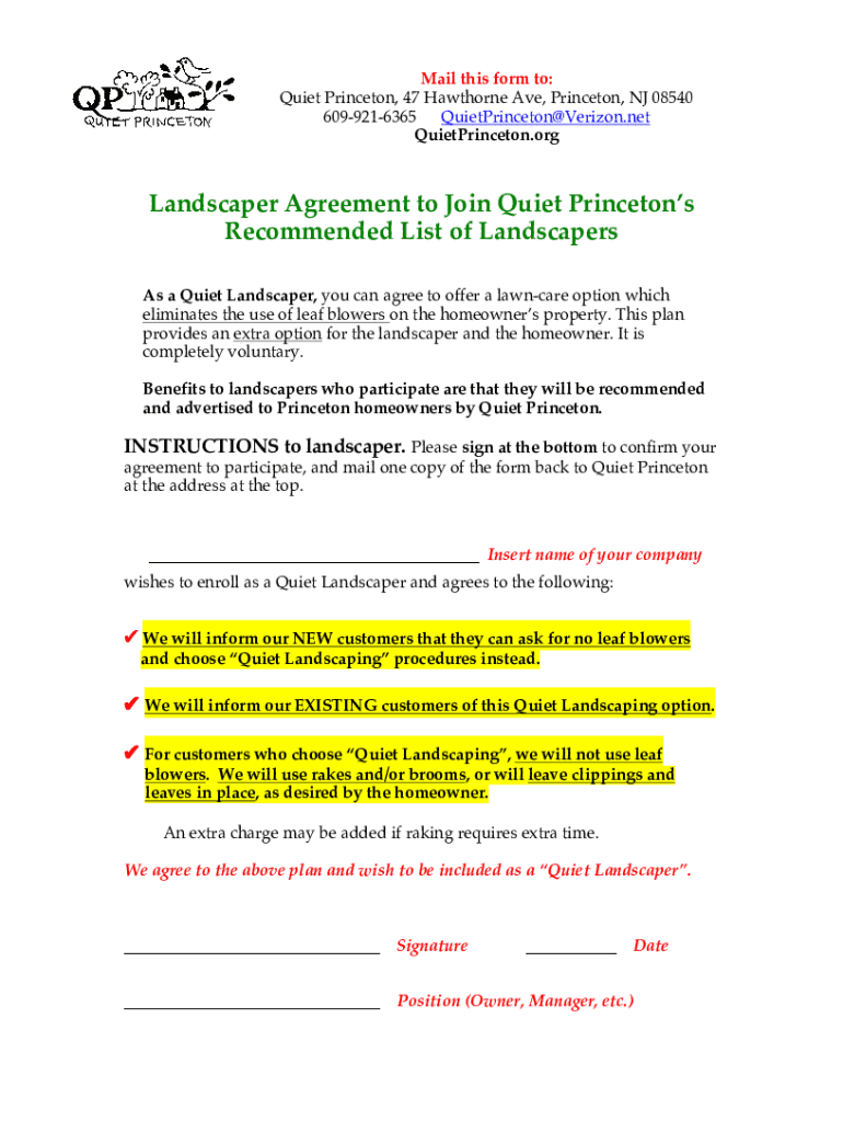 Fillable Online QP form for Landscapers v6 Fax Email Print - pdfFiller