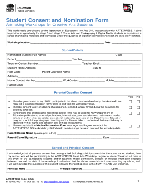 Fillable Online Student Consent and Nomination Form Fax Email Print ...
