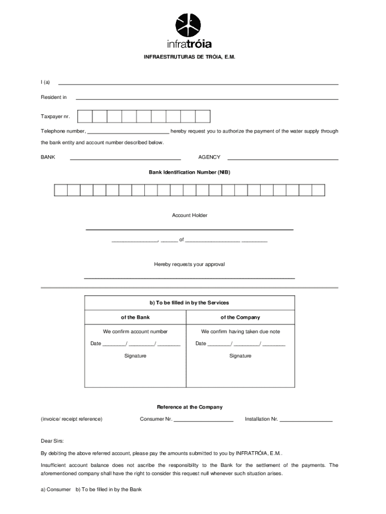 Fillable Online INFRAESTRUTURAS DE TRIA, E Fax Email Print - pdfFiller