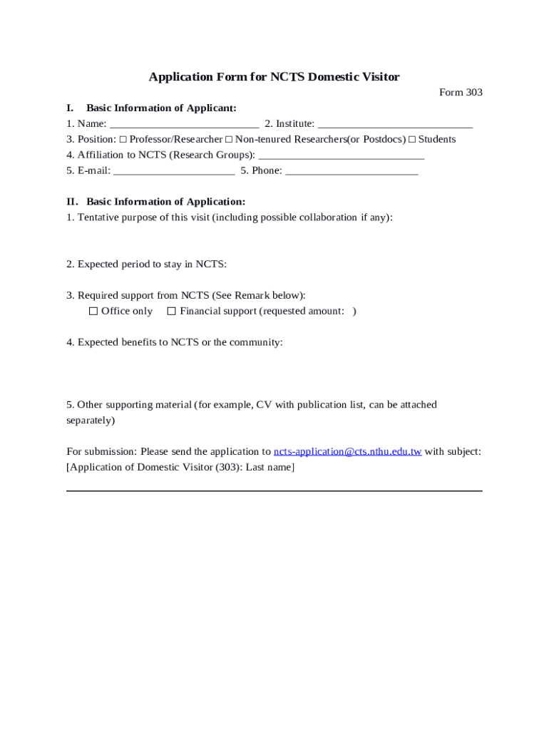 Application for NCTS Domestic Visitor - phys cts nthu edu Doc Template ...