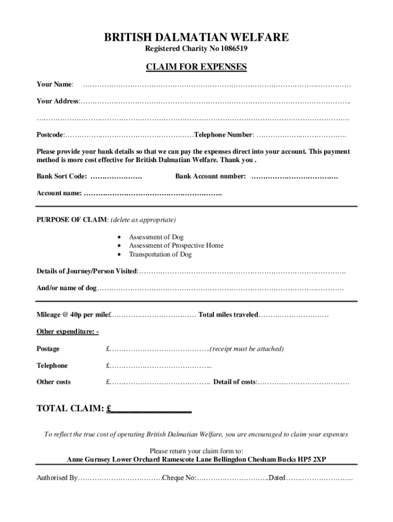 Fillable Online Vehicle Expense Claim Form. - Paywise Fax Email Print ...