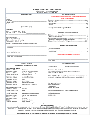 Fillable Online 2017 Fall Conference Registration Form.docx Fax Email ...