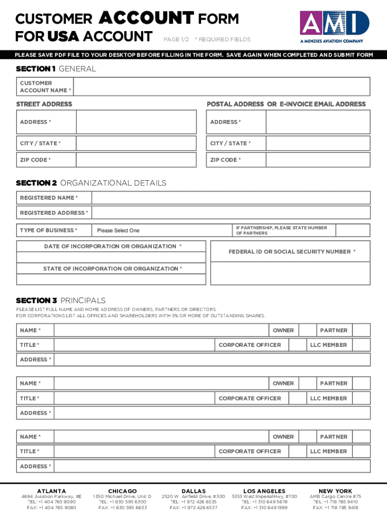 Fillable Online Customer Account Information Form (For COLs use only ...