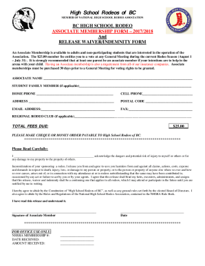 Fillable Online MEMBER OF NATIONAL HIGH SCHOOL RODEO ASSOCIATION Fax ...
