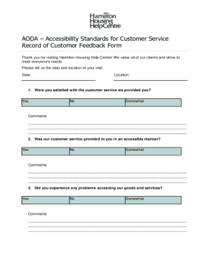 Fillable Online AODA Accessibility Standards for Customer Service Fax Email Print - pdfFiller
