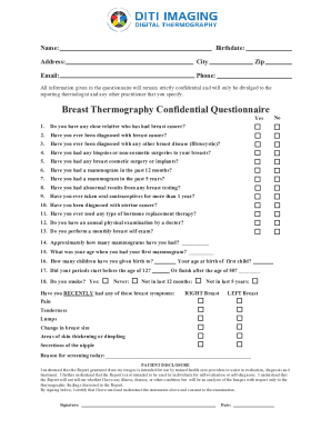 Fillable Online Breast Screening Forms Fax Email Print - pdfFiller