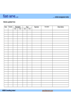 Fillable Online 8+ Free Vehicle Log Book TemplatesFree Sample Templates ...