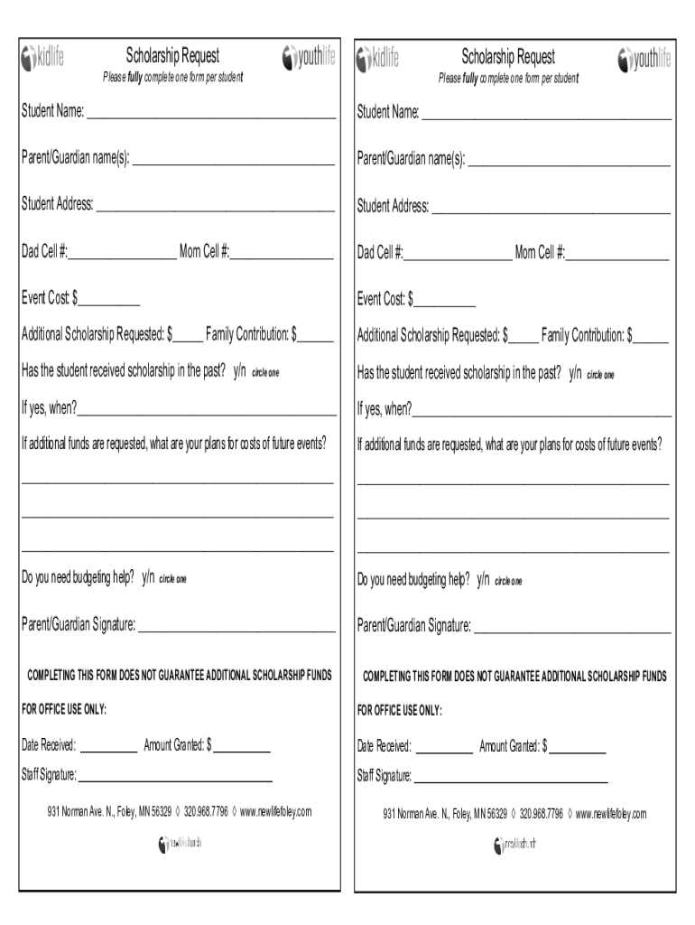 Fillable Online Scholarship Request Form TemplateJotForm Fax Email Print - pdfFiller