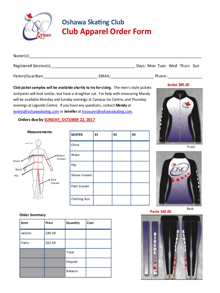 Fillable Online jacket order form.pub Fax Email Print - pdfFiller