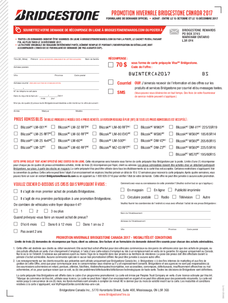 Remplissable En Ligne 022Bridgestone Canada Winter Promo Claim Form-v6 ...