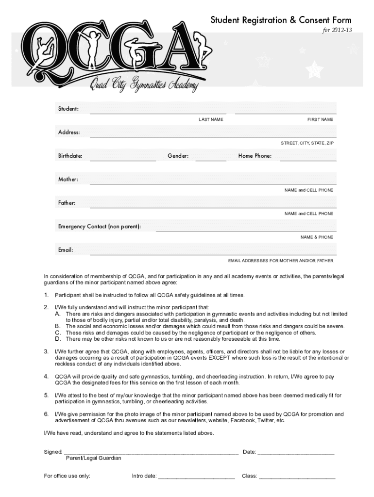 Fillable Online Student Registration & Consent Form Fax Email Print ...
