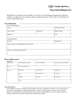 Fillable Online Transfer Request Form 2.doc Fax Email Print - pdfFiller