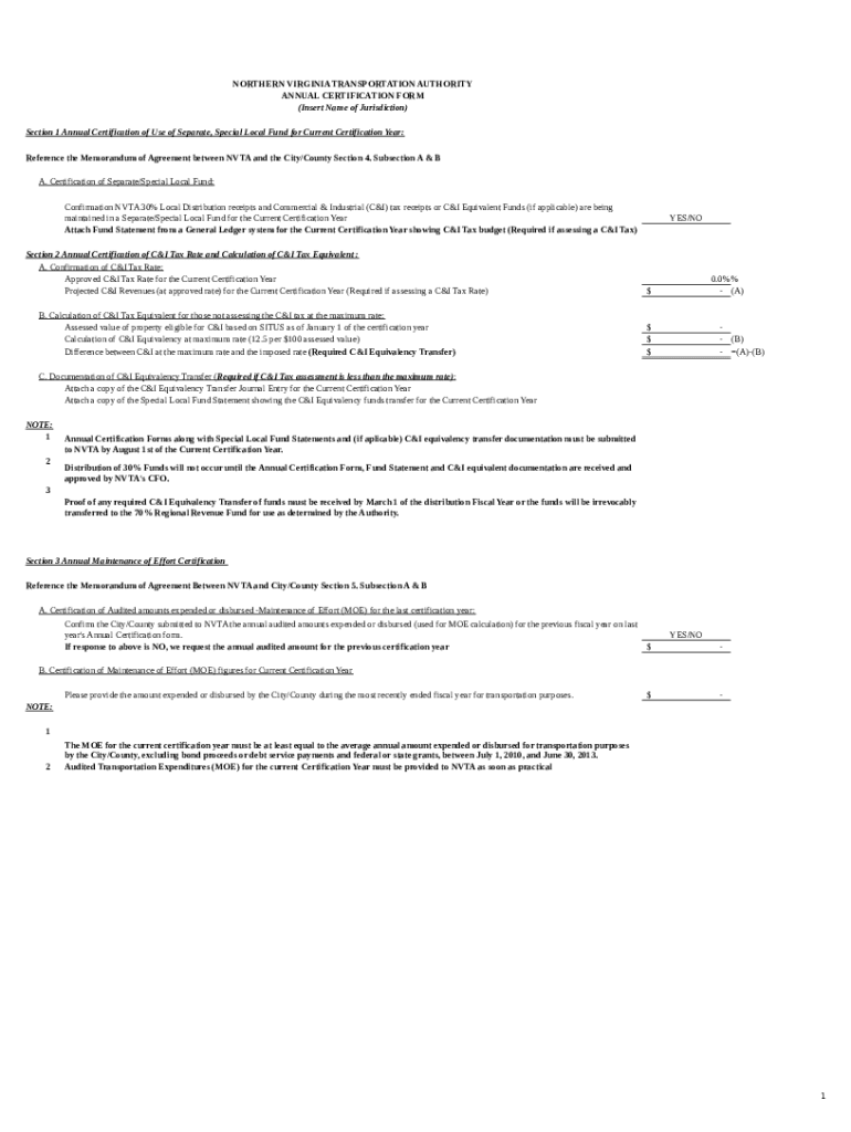 Fillable Online ANNUAL CERTIFICATION FORM Fax Email Print - pdfFiller