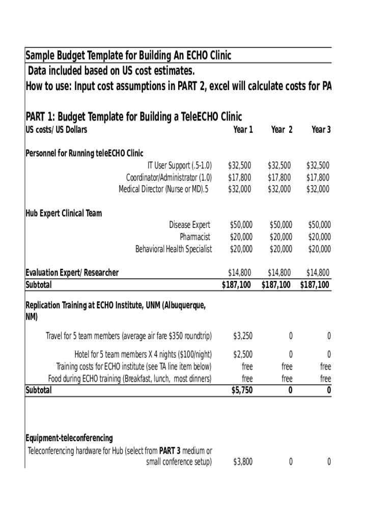 Fillable Online Sample budget template Fax Email Print - pdfFiller