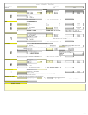 Fillable Online Income Calculation Worksheet Fax Email Print - pdfFiller