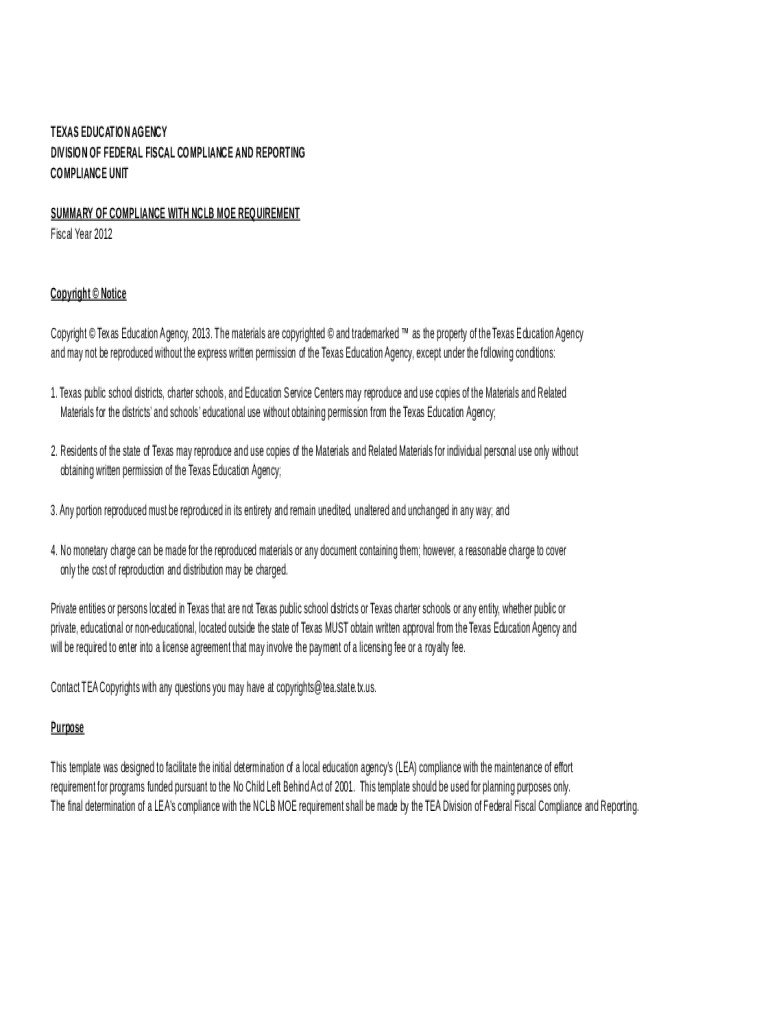 Fillable Online NCLB MOE Template Fax Email Print - pdfFiller