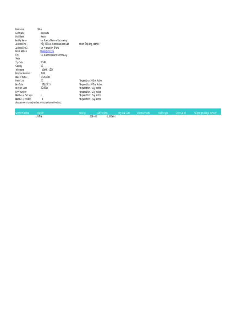 Fillable Online www-ssrl slac stanford Sample Number Fax Email Print ...