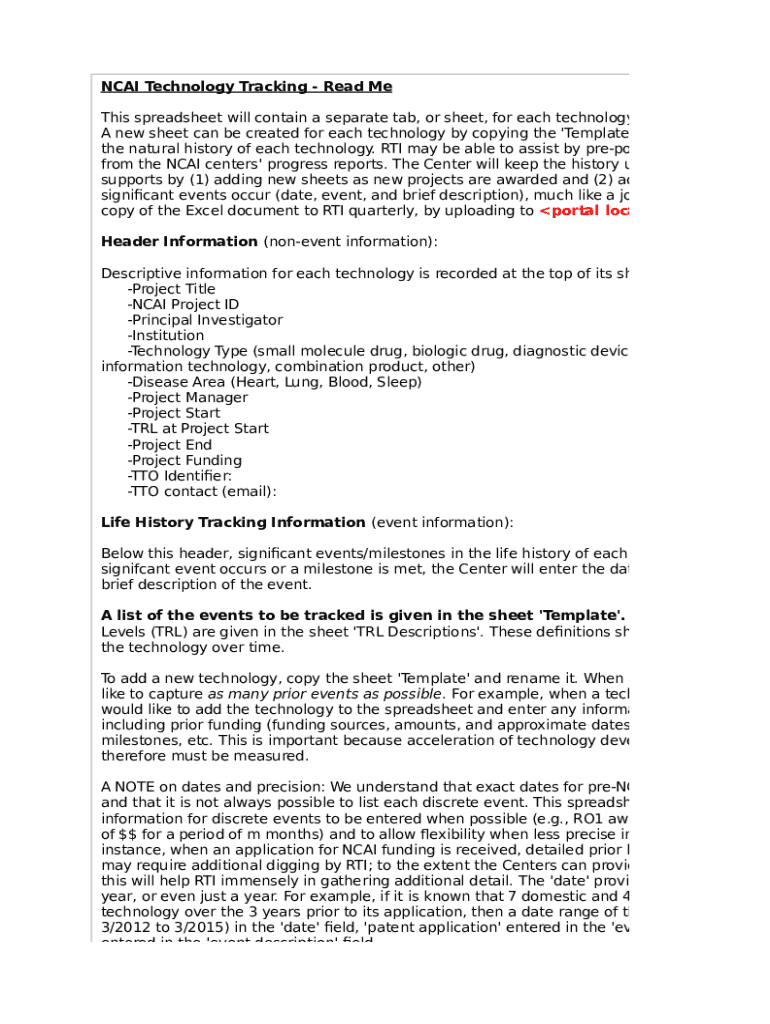 Fillable Online A new sheet can be created for each technology by ...