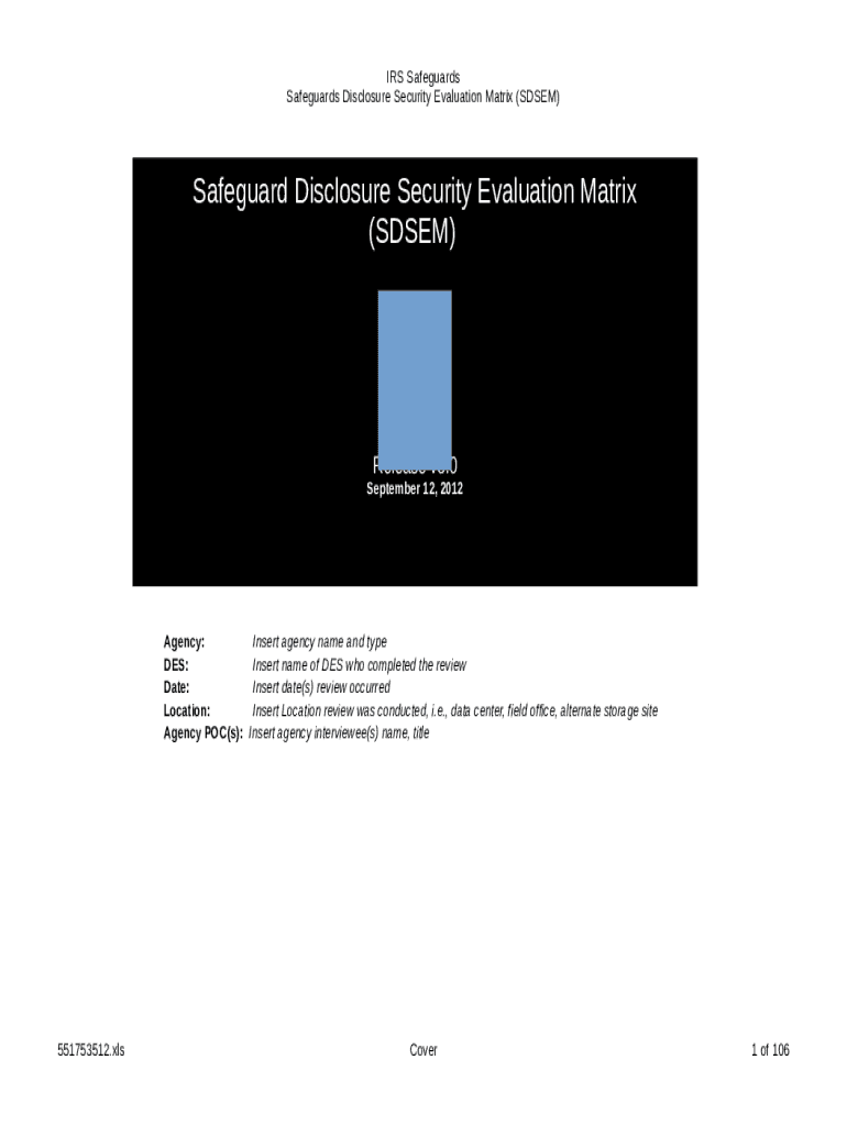 Fillable Online Safeguards Disclosure Security Evaluation Matrix (SDSEM) Fax Email Print - pdfFiller