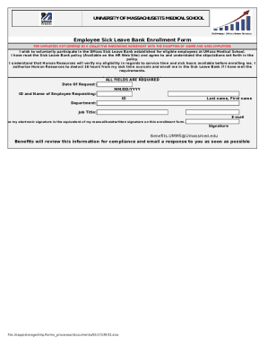 Fillable Online Employee Sick Leave Bank Enrollment Form Fax Email ...