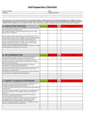 Fillable Online Self-Inspection Checklist Fax Email Print - pdfFiller