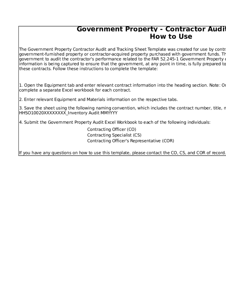 Fillable Online Government Property Template. Government Property ...