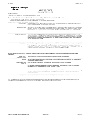 Fillable Online Leavers Form Fax Email Print - pdfFiller