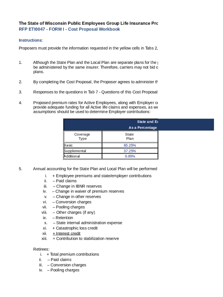 Fillable Online etf wi The State of Wisconsin Public Employees Group ...