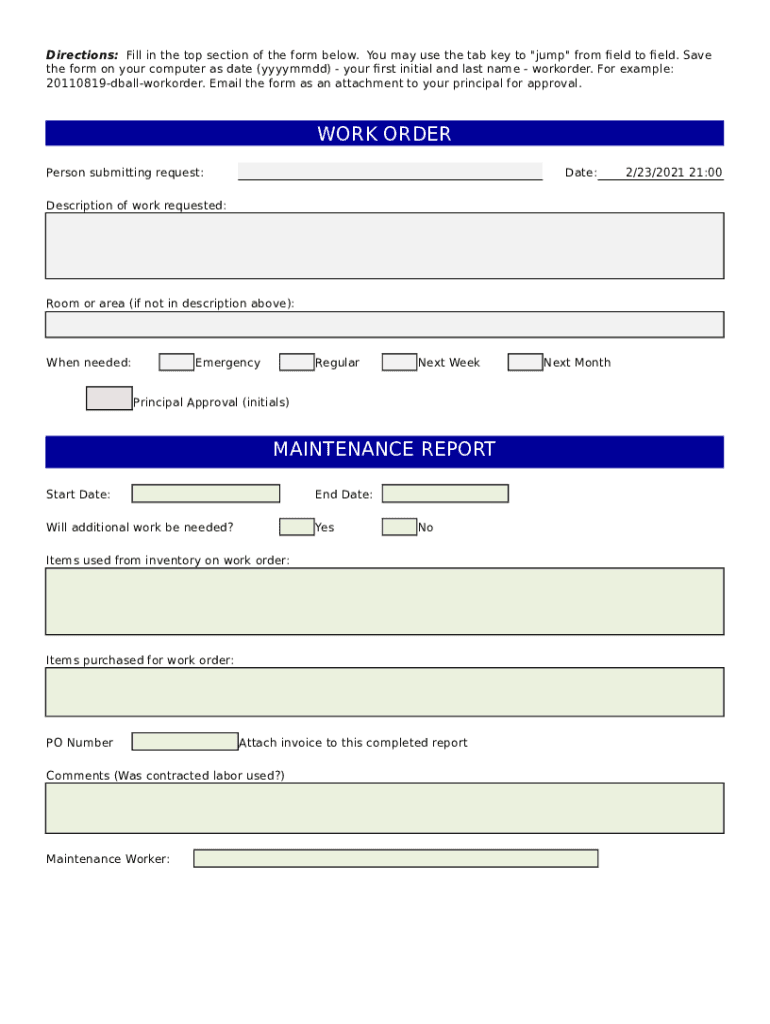 Fillable Online Directions: Fill in the top section of the form below ...