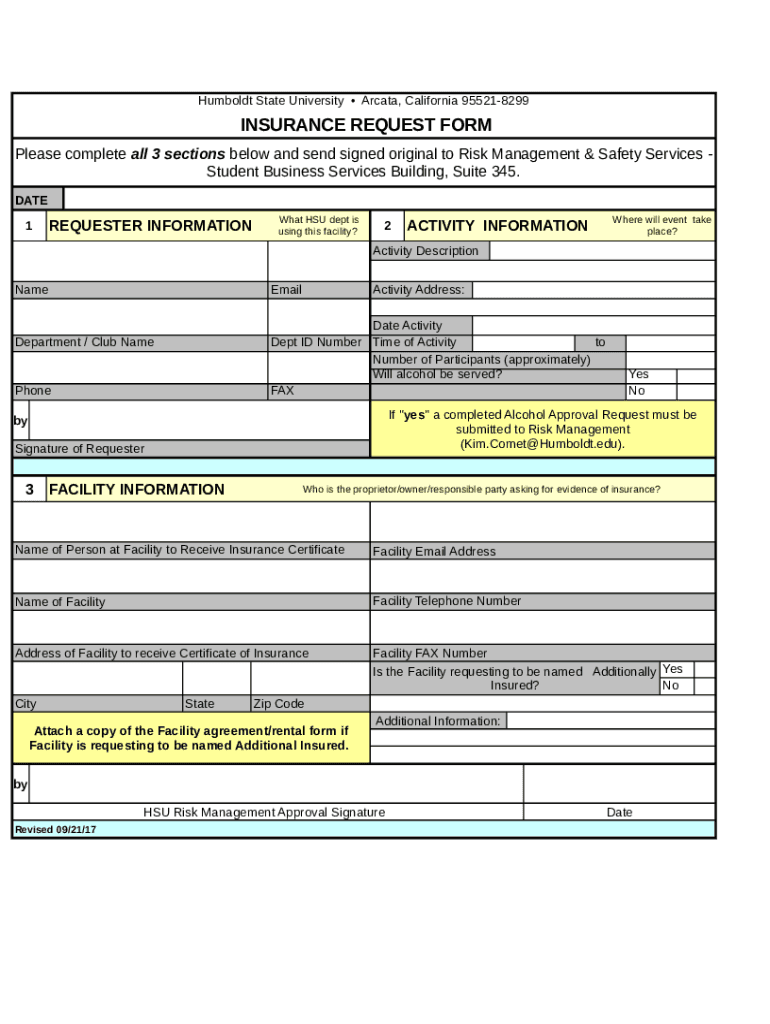 Fillable Online Humboldt State University Arcata, California 95521-8299 Fax Email Print - pdfFiller