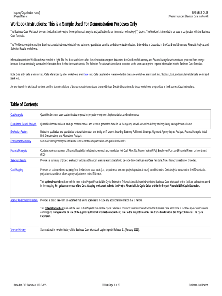 Fillable Online Workbook Instructions: This is a Sample Used For ...