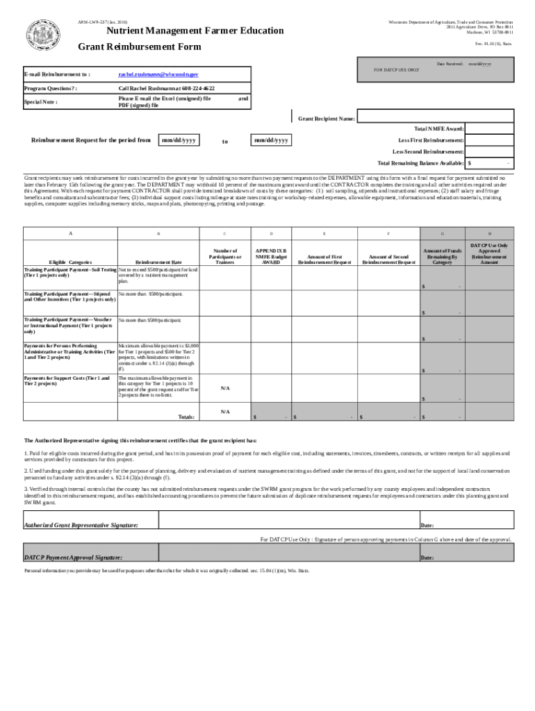 Fillable Online datcp wi Wisconsin Department of Agriculture, Trade and Consumer Protection Fax ...
