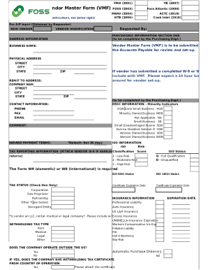 Fillable Online Vendor Master Form (VMF) Fax Email Print - pdfFiller