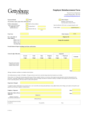 Fillable Online Employee Reimbursement Form Fax Email Print - pdfFiller