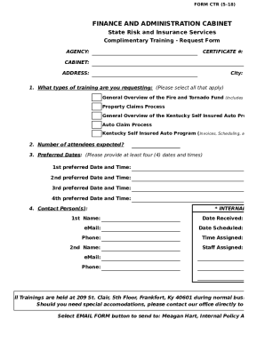 Fillable Online finance ky FORM CTR (5-18) Fax Email Print - pdfFiller