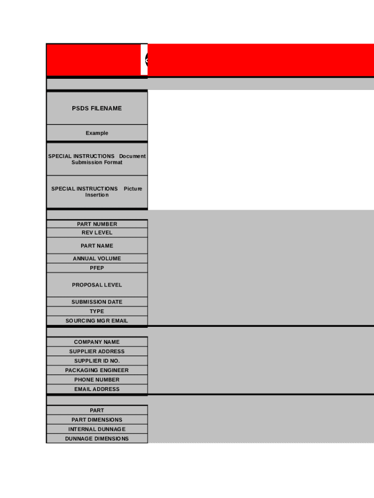 Fillable Online PACKAGING SPECIFICATION DATA SHEET Fax Email Print ...